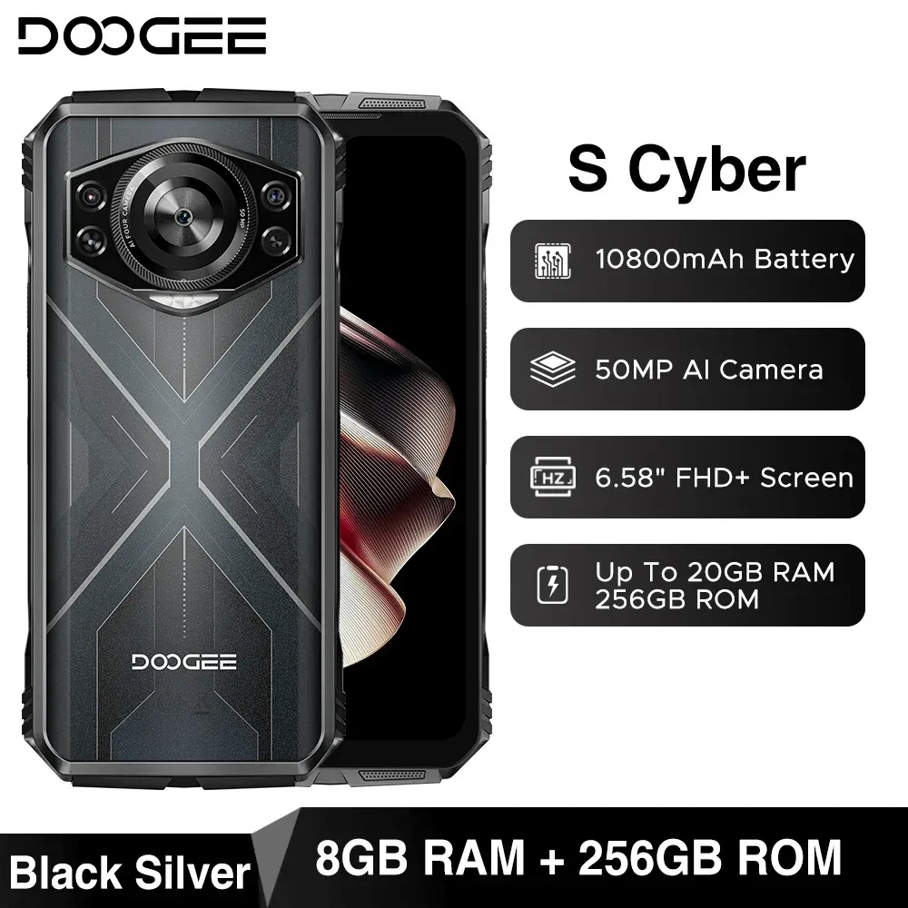 DOOGEE S Cyber Rugged Phone, 6.58 90Hz IPS Screen, 10800mAh Battery ...