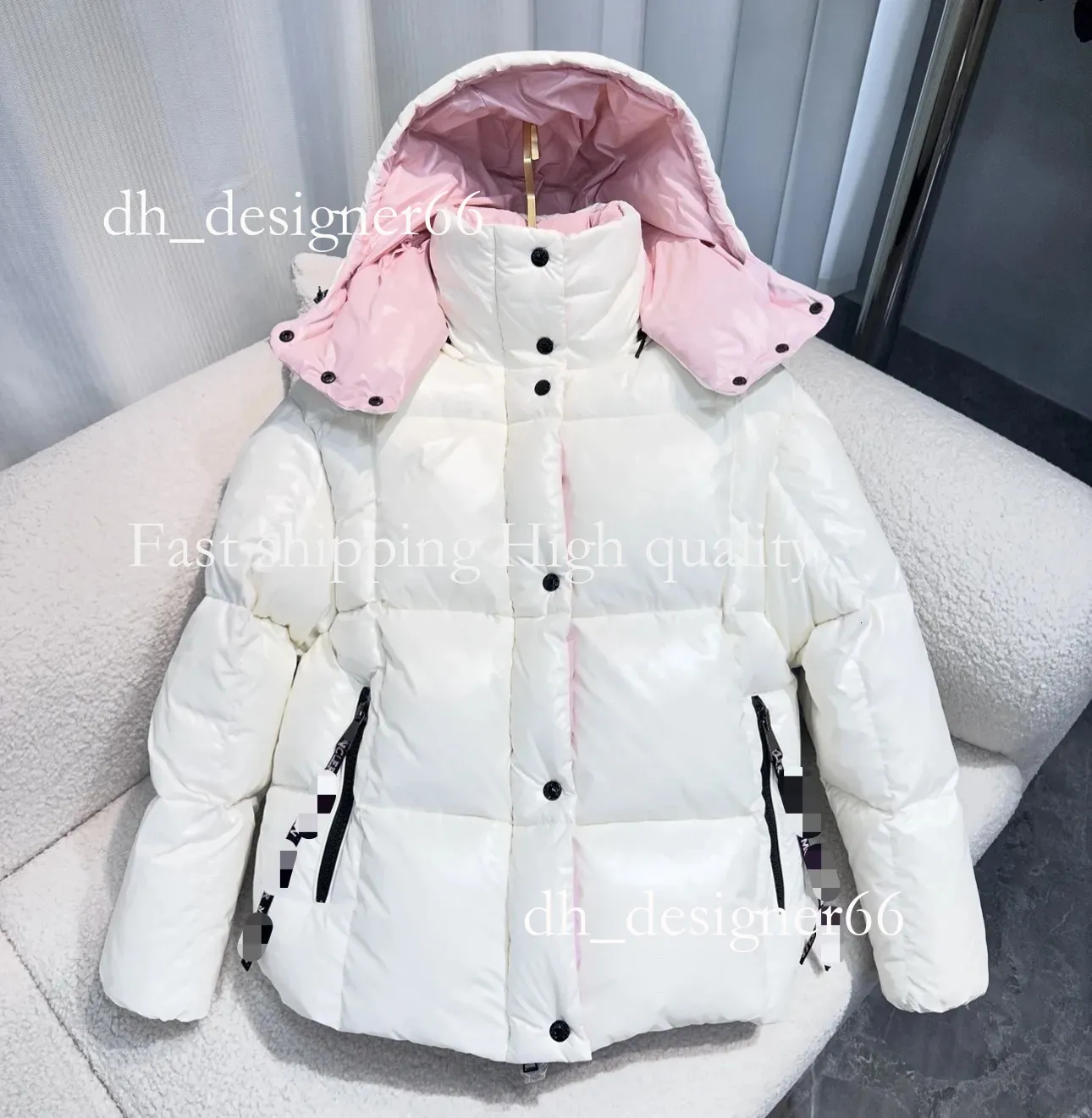 Moncll Womens Down Coat White Duck Down Jacket With Hood, Standing ...