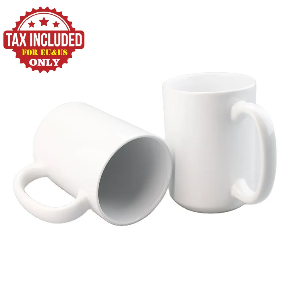 15 Oz Sublimation Mugs, Blank White Ceramic Coffee Mugs Heavy Duty ...