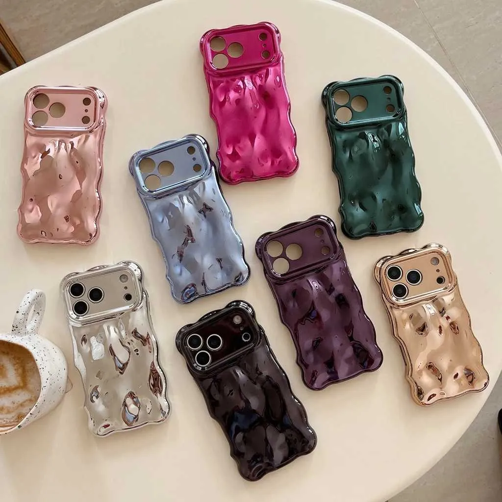 Solid Color Stereoscopic Wave Wrinkled Bubble Plastic Phone Case for ...