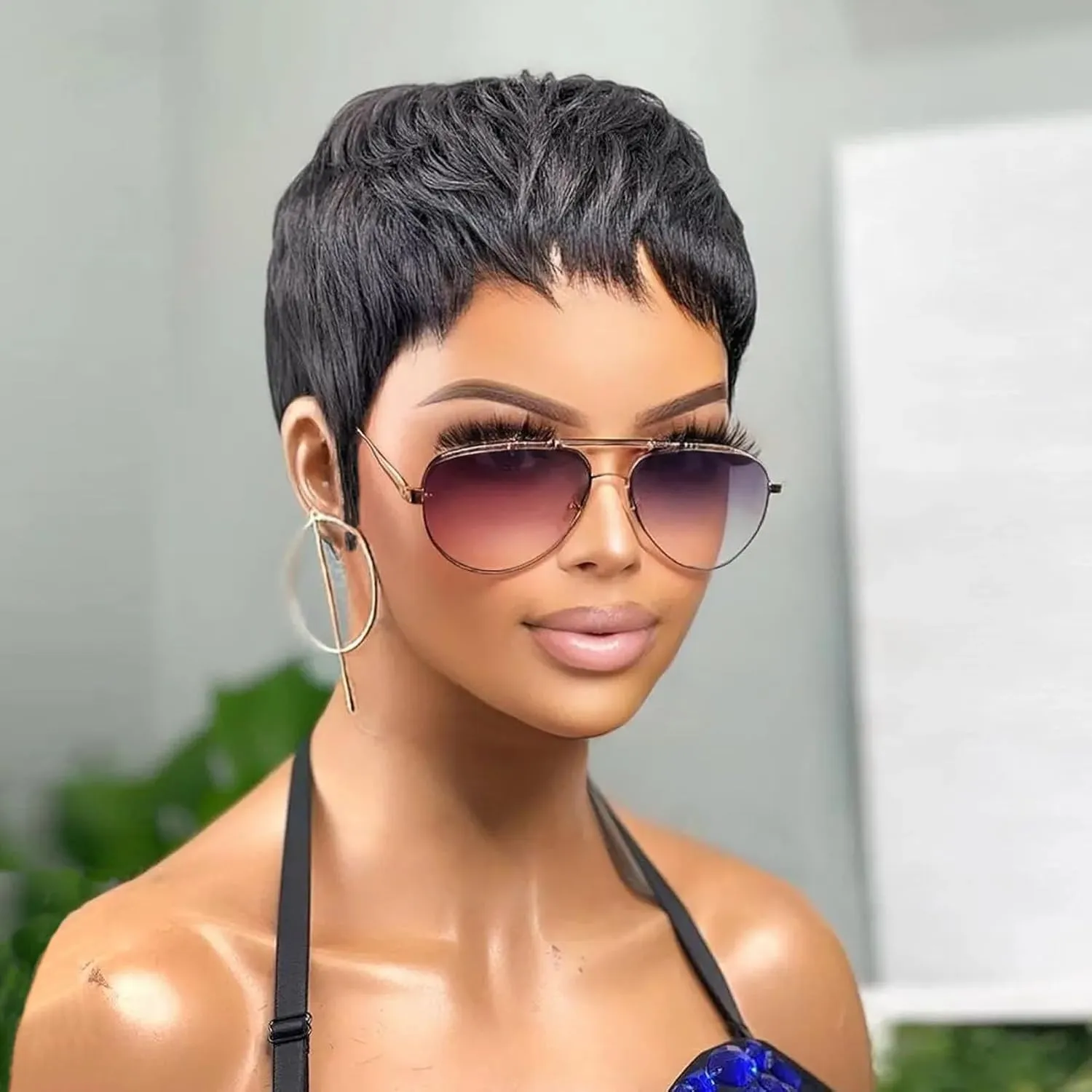 Pixie Cut Wig: Short Layered Human Hair Wig For Black Women Chic ...