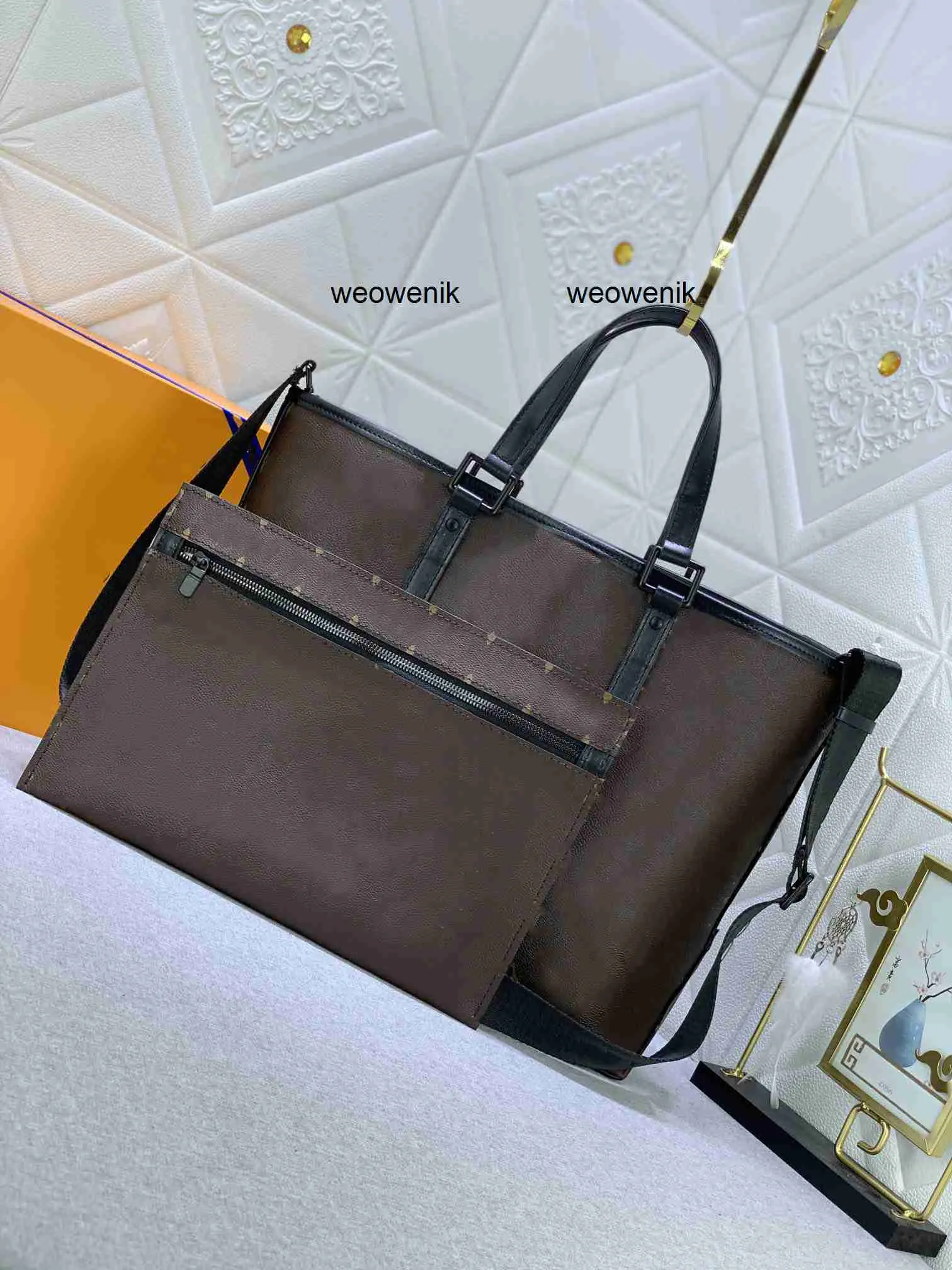 Men's Leather Weekend Tote Soft PU Casual Shoulder Bag with Computer ...