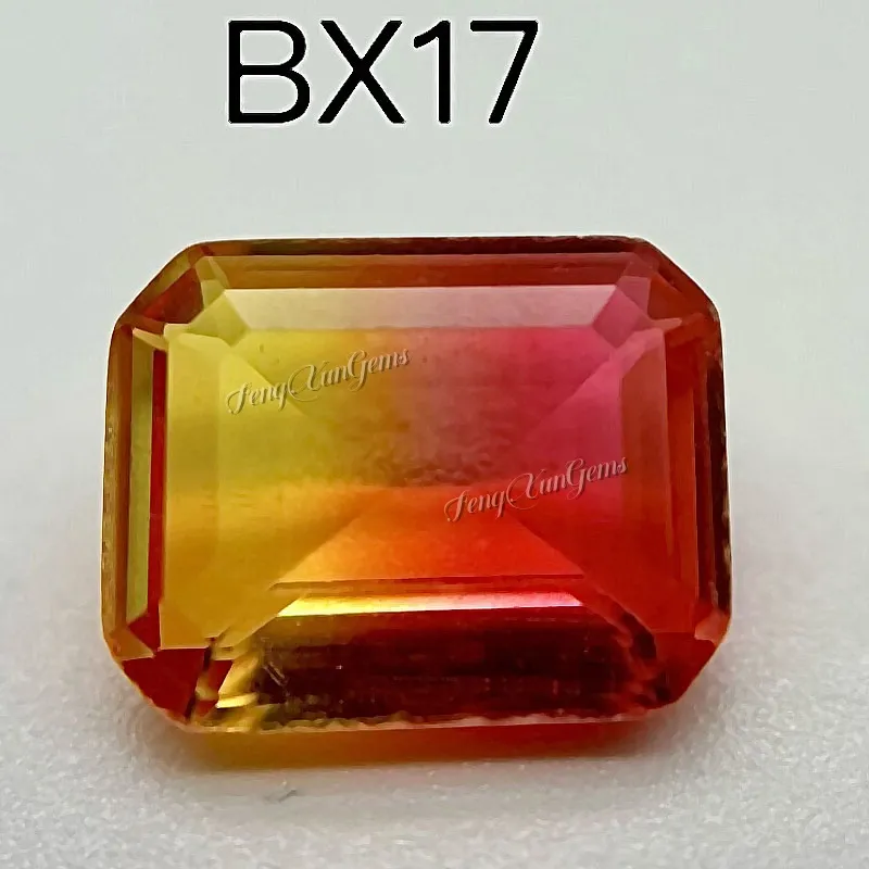 Synthetic Watermelon Tourmaline Glass Gemstone Emerald Cut 4x6mm ...