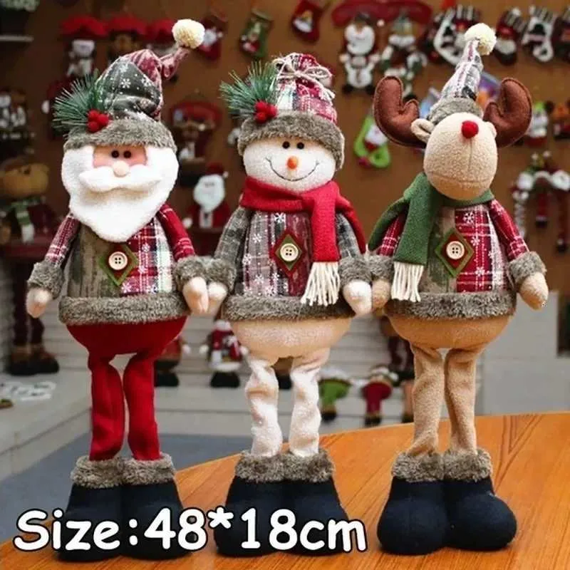 Snowman Christmas Tree Ornament Metal Telescopic Standing Figure for ...