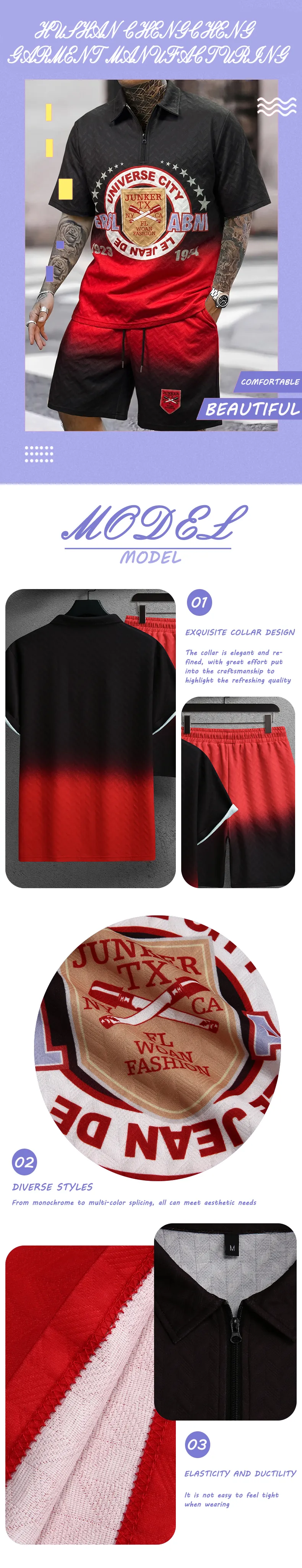 Men's Summer Short Sleeve Shirt Set - Breathable Casual Business ...