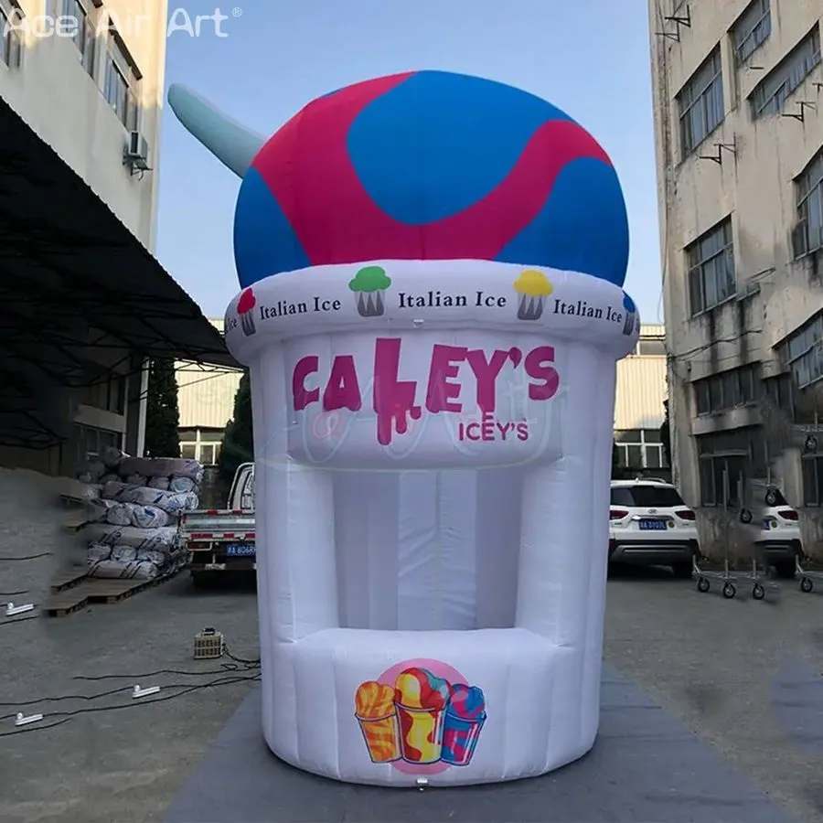 Outdoor Inflatable Ice Cream Stand Booth Tent 13.2x13.2x13.2 ft ...