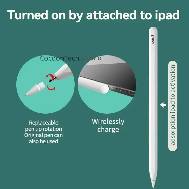 Wireless Charging Pencil USB C Touch Screen Pens For Pads 10th Gen Pro ...