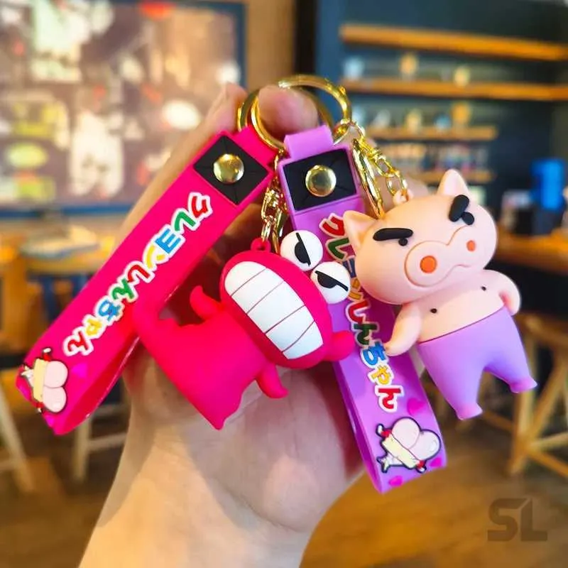Crayon Shin Chan Anime Keychain Cartoon Figure Car Key Ring Backpack ...