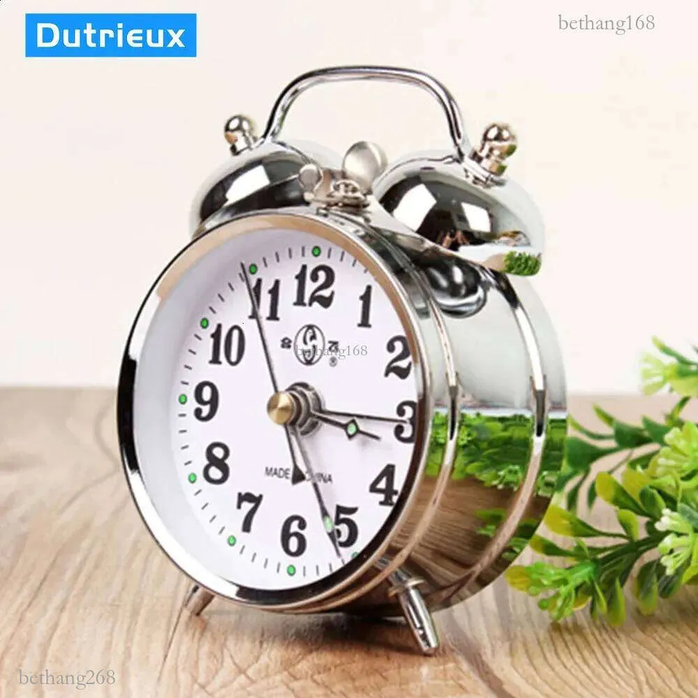 Retro Gold Mechanical Alarm Clock Vintage Manual Wind Up Table Clock ...