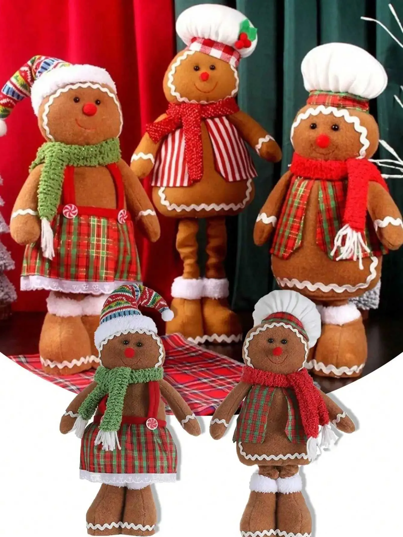 Stretchable Metal Gingerbread Man Figurine Christmas Tree Ornament with ...
