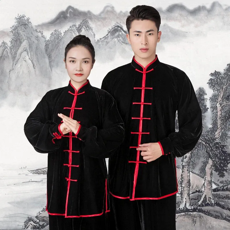 Winter Martial Arts Costume: Velvet Thick Kung Fu Tai Chi Dragon ...