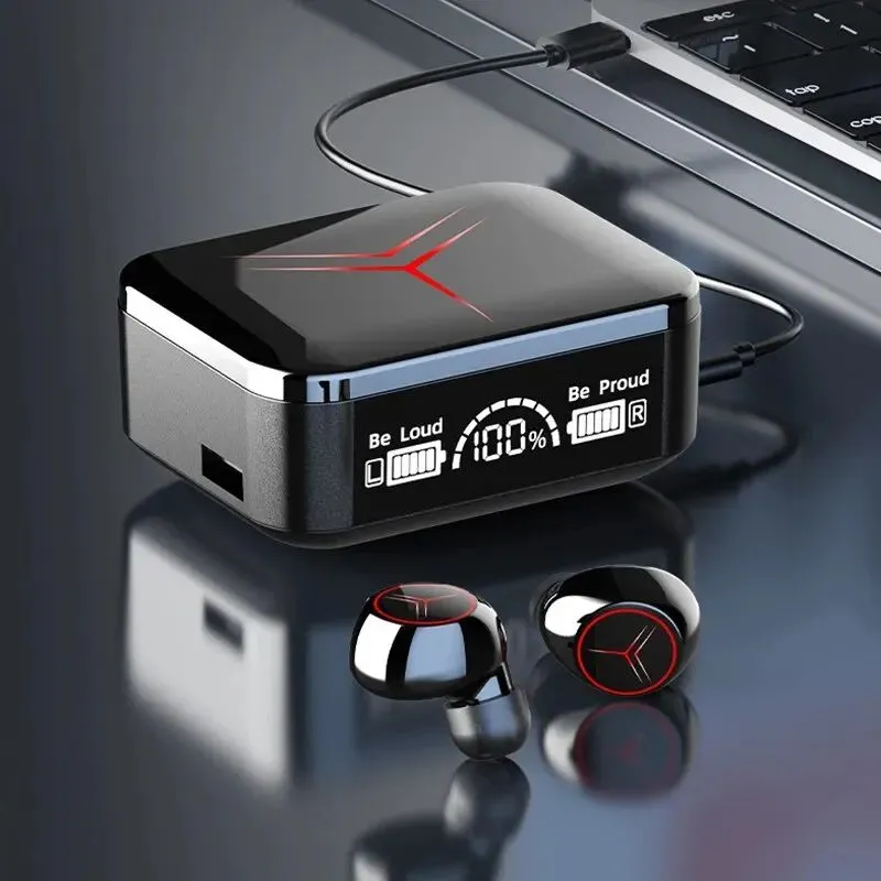 M88 plus TWS Wireless Bluetooth Headset with 3 Cable Charge Box LED ...