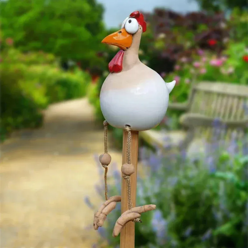 Big Eyed Chicken Gormley Statues Funny Long Foot Hen Sculpture For ...