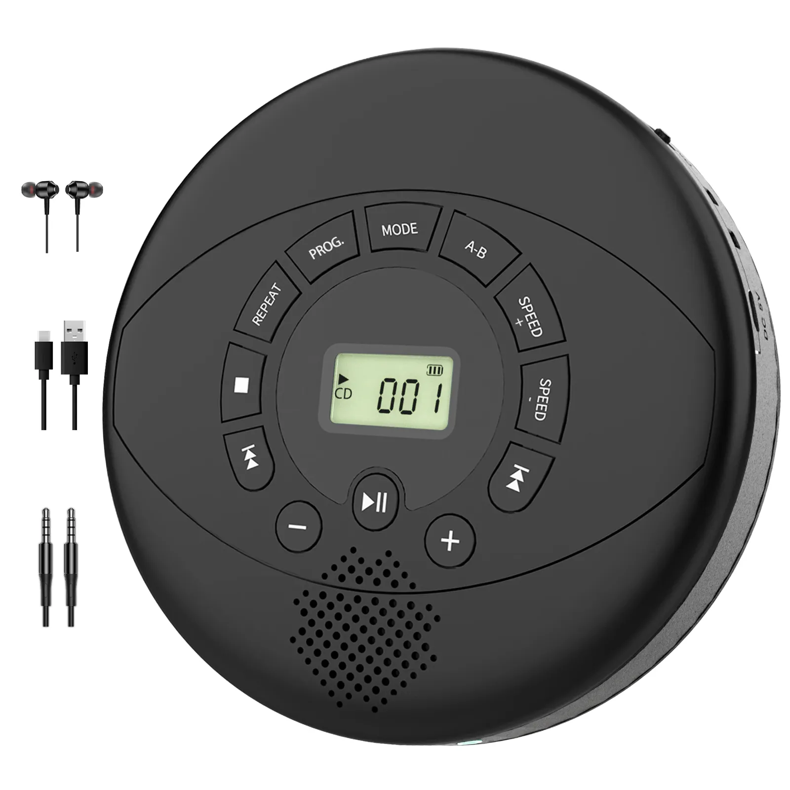 Portable CD Player With Speaker And Headphones Rechargeable Personal ...