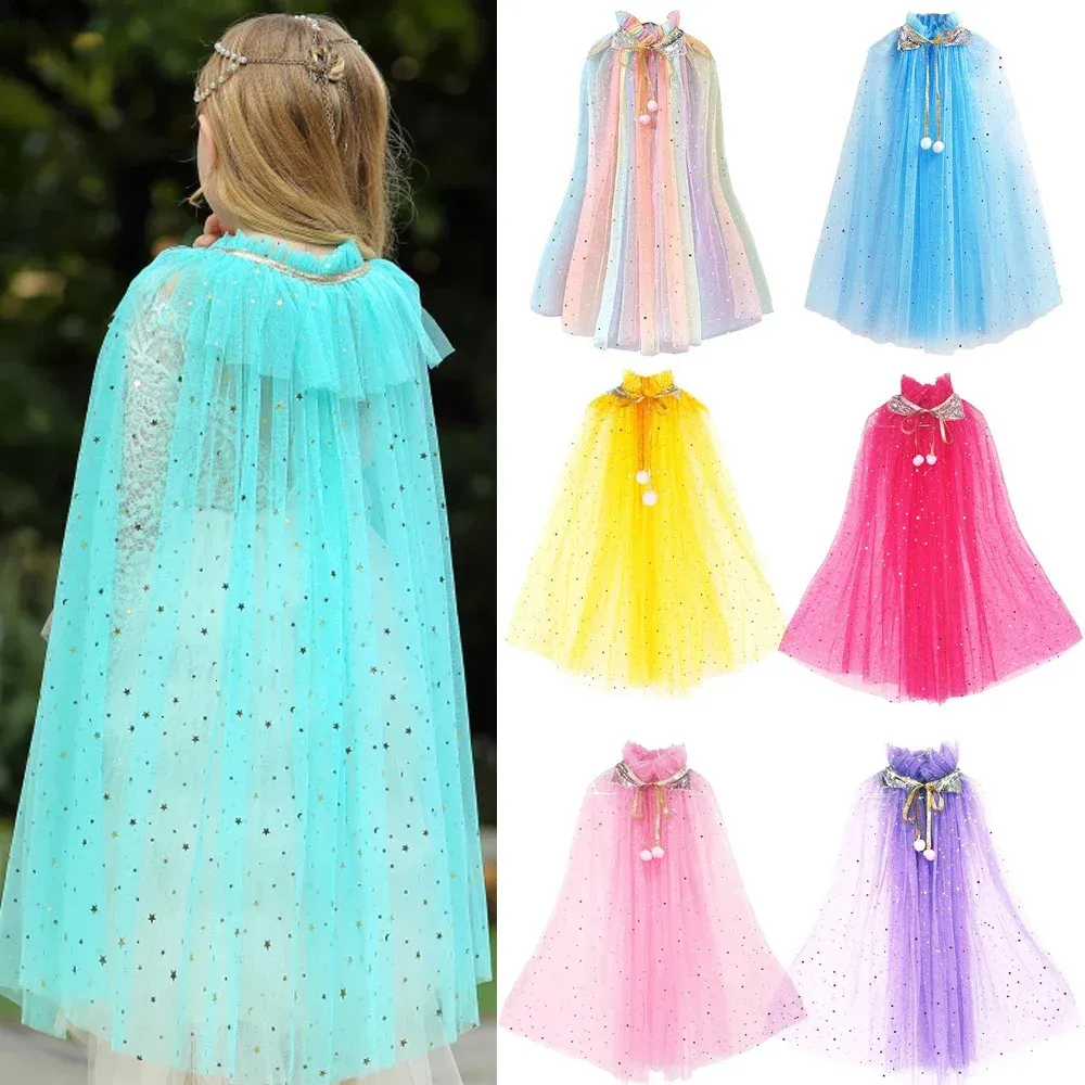 Princess Party Dress Up Princess Cloak For Little Girls Thin Blue, Pink ...