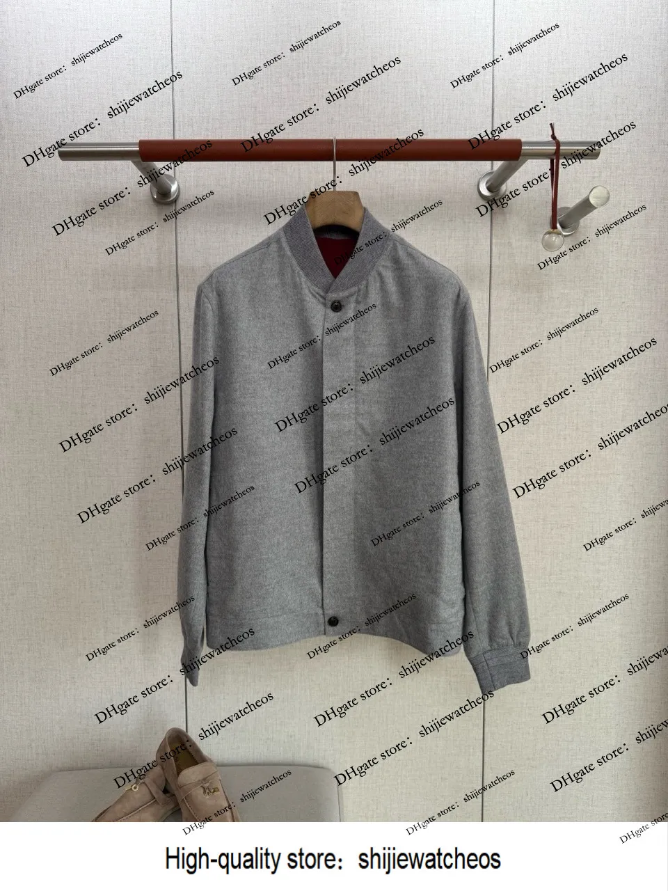 Zegjeni Men's Wool Blend Bomber Jacket with Sailor Collar and Argyle ...