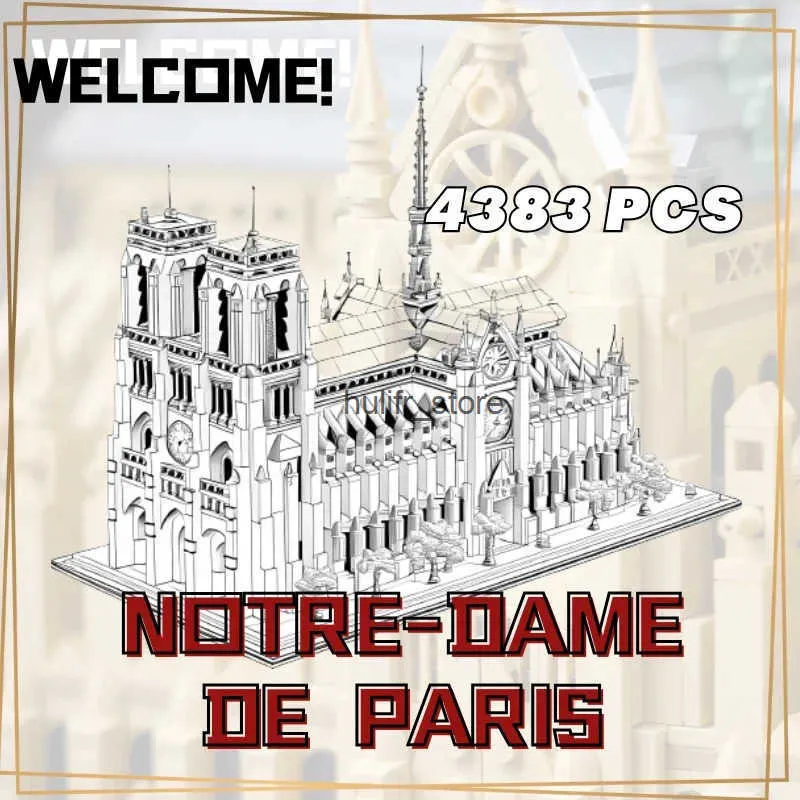 Pieces Of Notre Dame Cathedral Architectural Model Kit Creative Adult ...