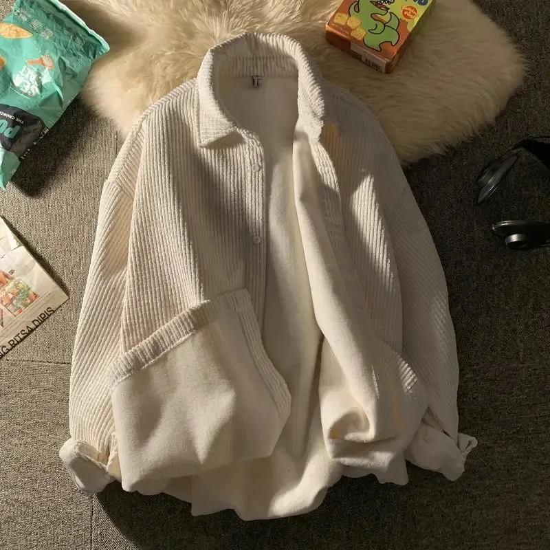 Womens Japanese Style Acetate Knit Shirt Jacket Full Opening Y2K Casual ...