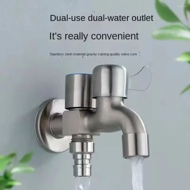 Bathroom Sink Faucets Dual Control 1/2 Double Outlet Wall-Mounted Zinc ...