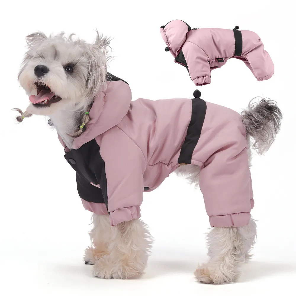 Four-Legged Waterproof Dog Coat Hooded Graphene Cotton Down Jacket ...