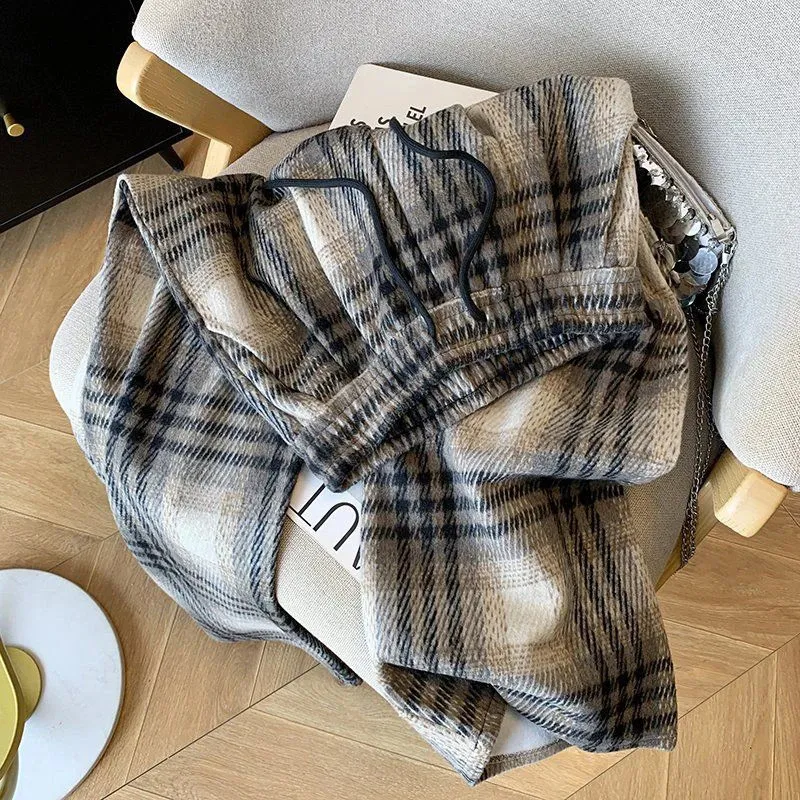 Plaid High Waisted Pants Loose Vintage Bootcut Trousers with Pockets 25 ...