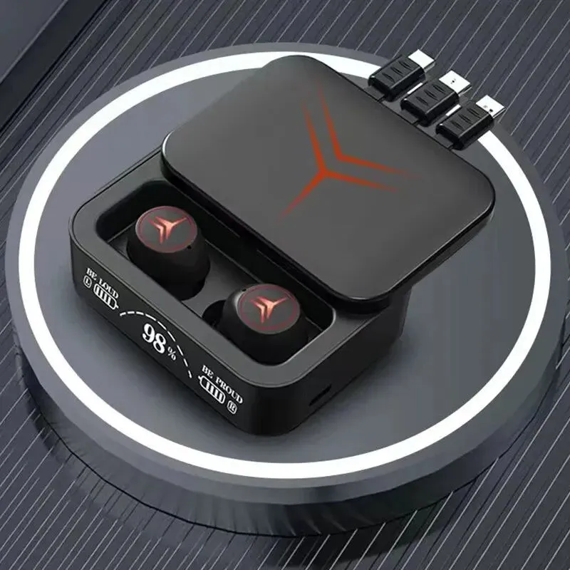 M88 plus TWS Wireless Bluetooth Headset with 3 Cable Charge Box LED ...
