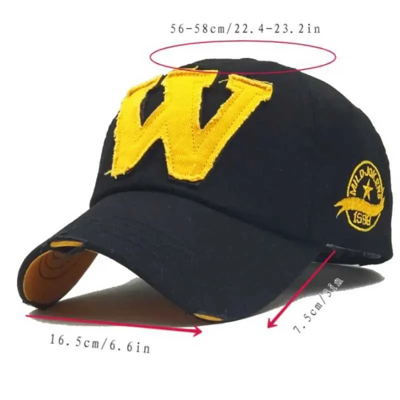Letter Baseball Cap Adjustable Cotton Snapback Dad Hat Unisex Outdoor ...