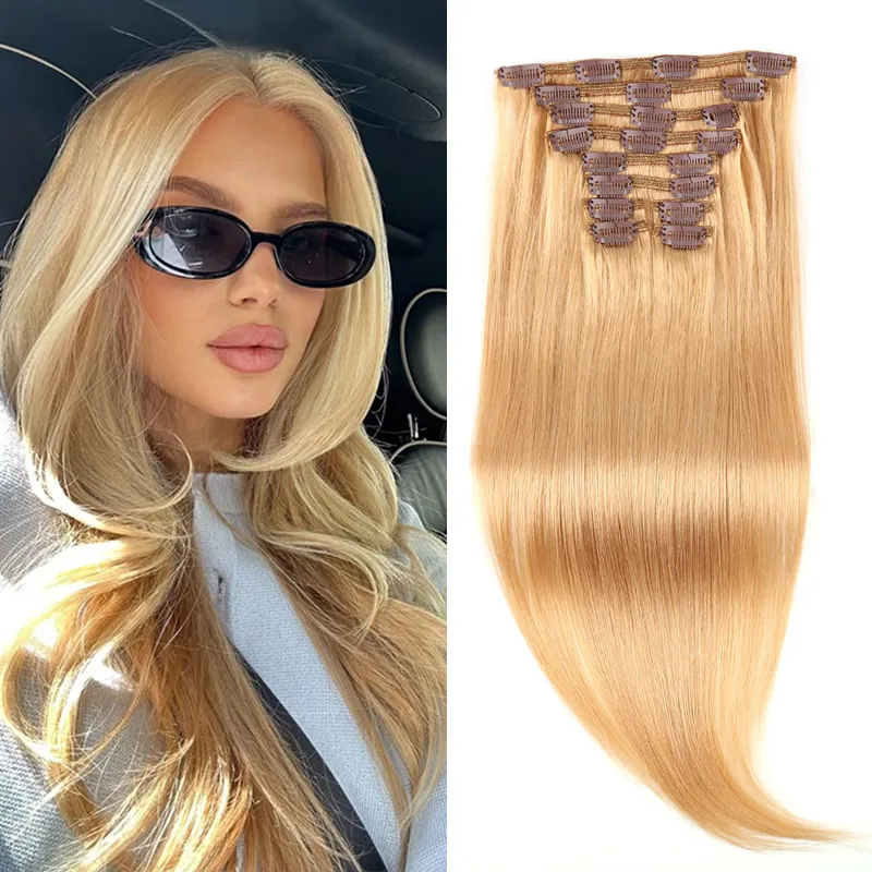 Bella Hair 160g 5.6oz Balayage Blonde Clip In Hair Extensions Remy ...