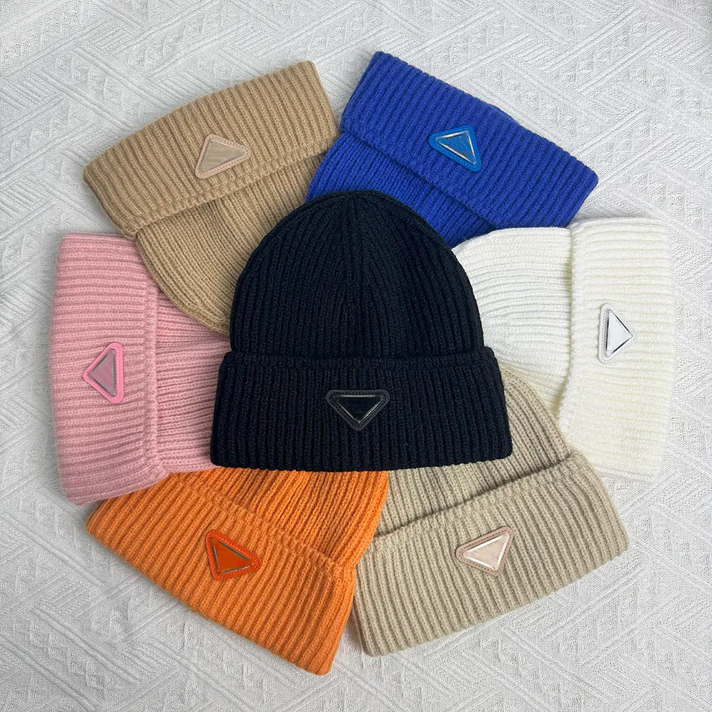 Designer Cashmere Knit Beanies Ultra Soft Ribbed Winter Hats With Metal ...