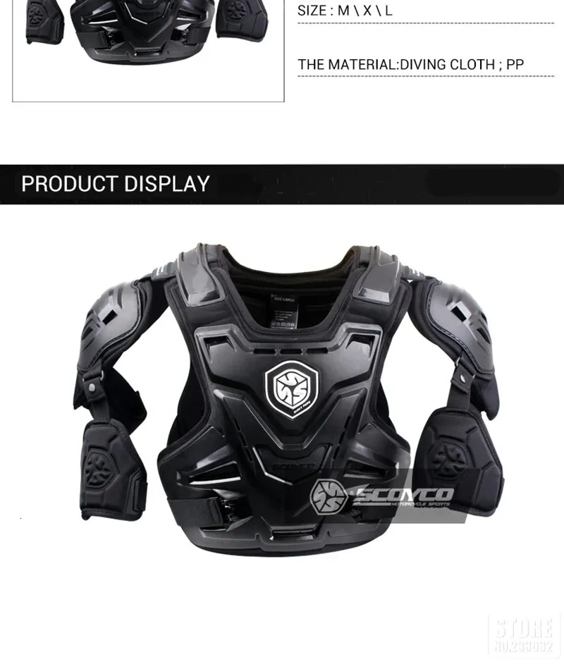 SCOYCO CE Motocross Chest and Back Protector Vest Motorcycle Body Armor ...