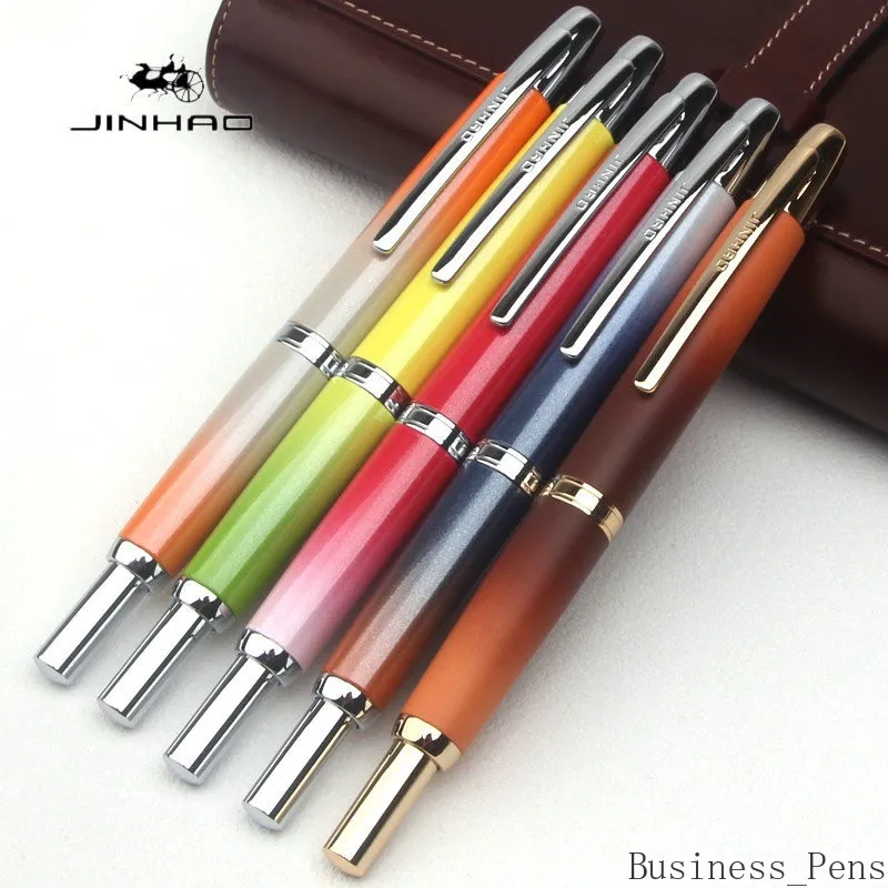 JINHAO Retractable Fountain Pens 10 Pack Metal Matte Finish, Fine Nib ...