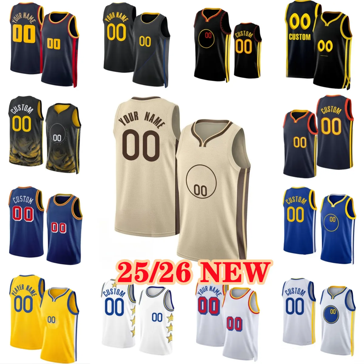 Custom Printed Basketball Jerseys 2025 26 Curry, Butler III, Kuminga ...