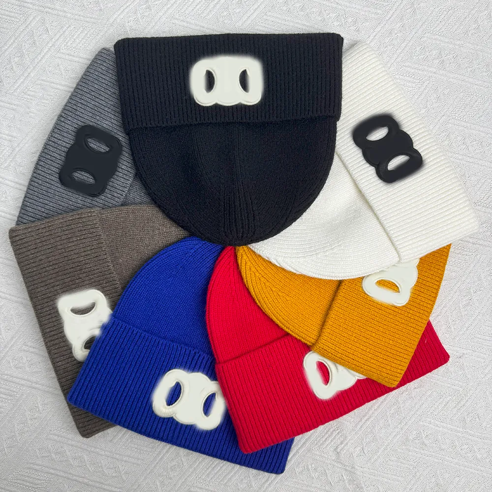 Luxury Cashmere Ribbed Knit Beanies Soft Unisex Winter Hats For Cold ...