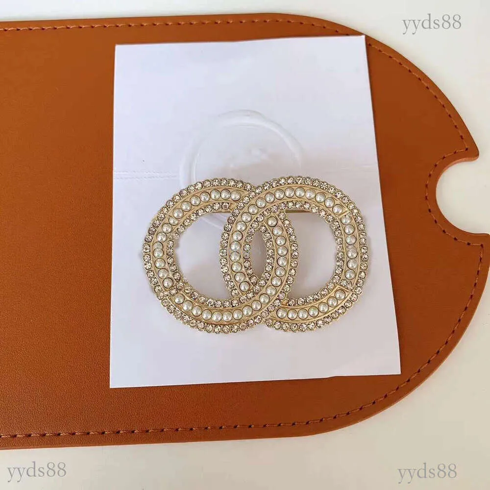 Fashion Channel Pin Crystal Pearl Brooches for Men and Women 14K Gold ...