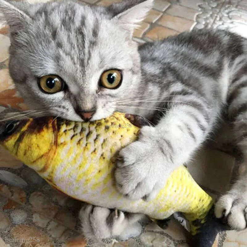 20cm Plush Fish Shape Cat Scratch Board with Catnip Plastic Core Cat ...