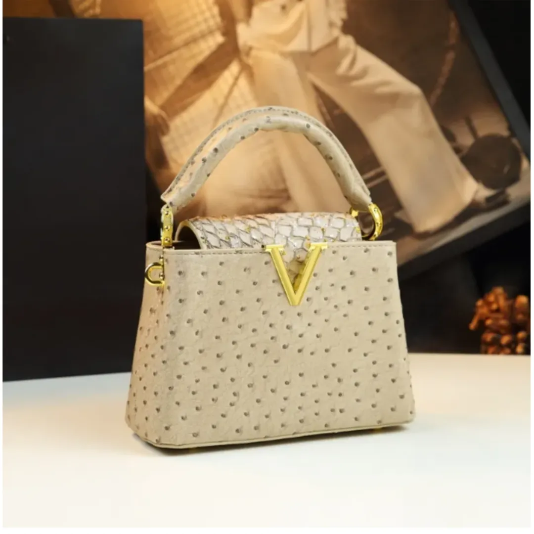 Niche Ostrich Print Leather Crossbody Bags Small... From Zlff168, $52. ...