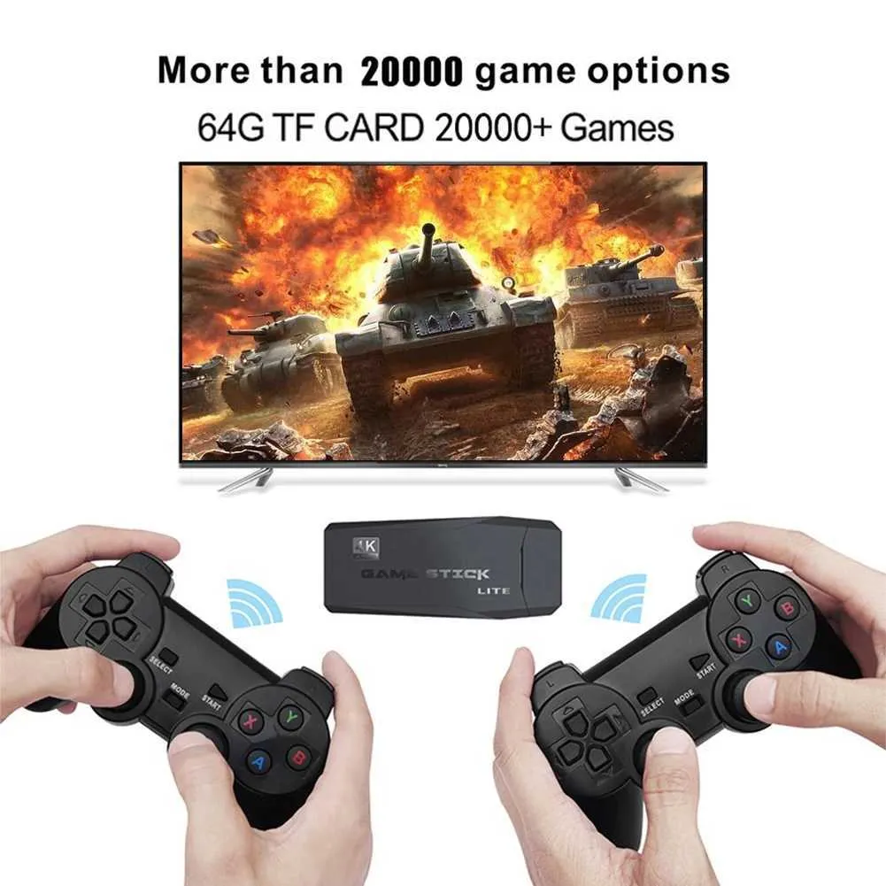 Retro Game Console Wireless Controller Handheld TV Game Stick with 50 ...