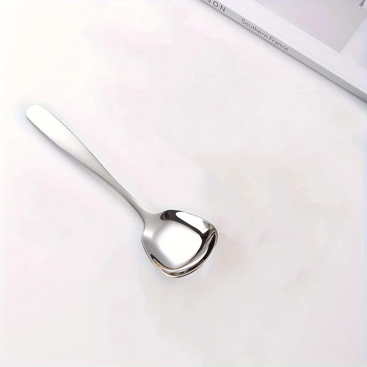 Highend Stainless Steel Flat Bottom Spoon 250ml Square Dessert & Mixed ...
