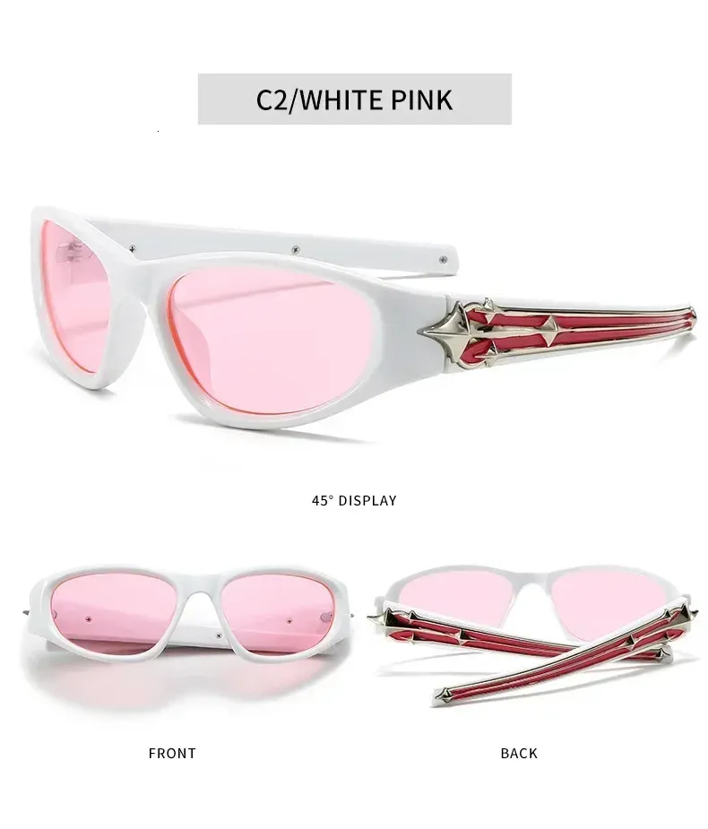 Y2K Punk Sports Sunglasses for Men UV400 Vintage Mixed Color PC Frame ...