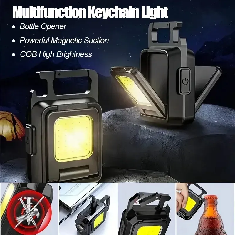 LED Keychain Flashlight Mini Rechargeable Torch: Portable Pocket Work ...
