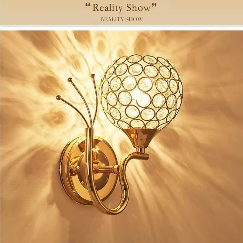 Modern Wall Lamp Crystal Sconce Wall Light Fixture E27 Shadeless Wall ...