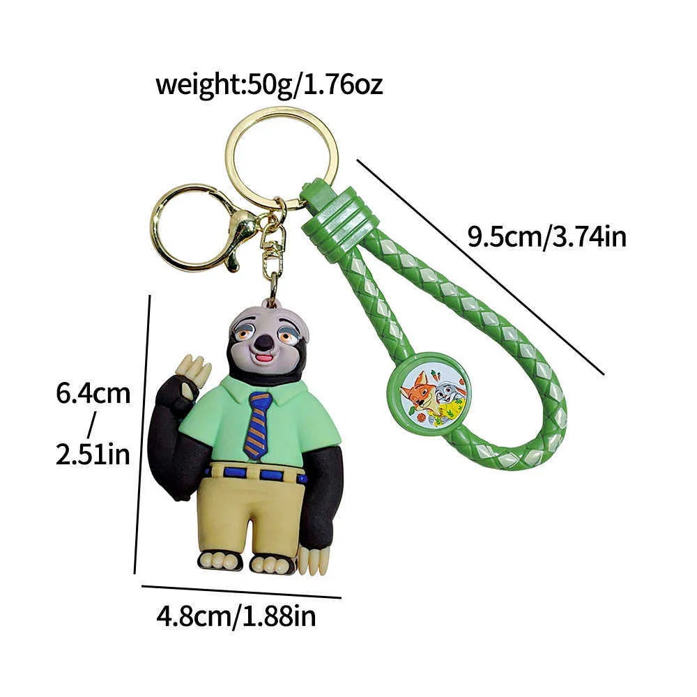 Crazy Animal City Silicone Cartoon Keychain with Zircon Pendant for ...