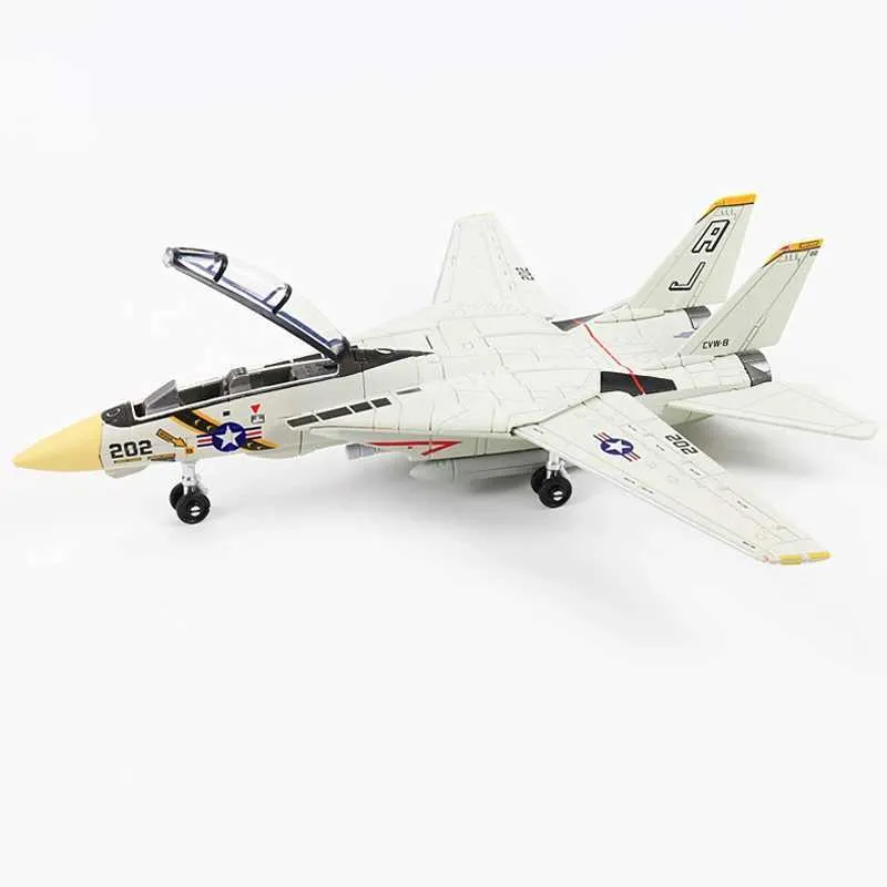 172 Scale F 14 Tomcat Fighter Jet Model White Black ABS Plastic ...