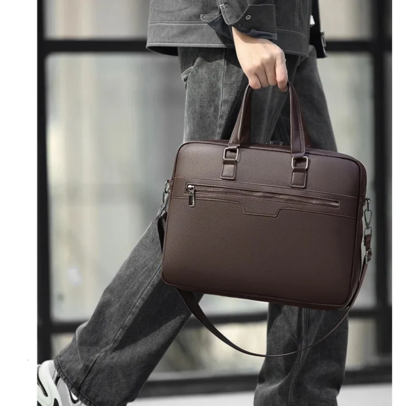 Men's Neoprene Briefcase Shoulder Messenger Bag for Business with ...