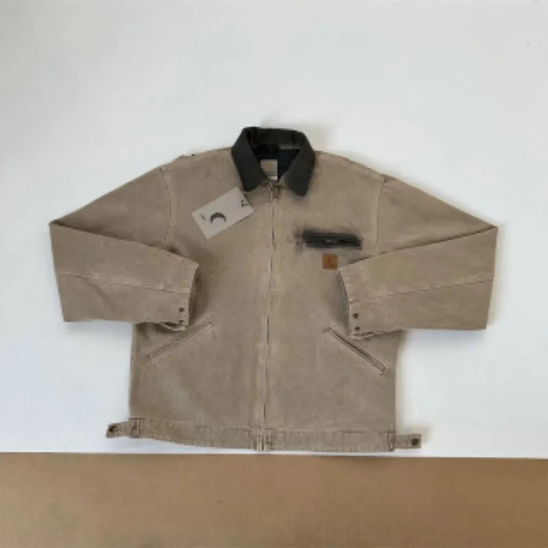 Men's Casual Cotton Blend Jacket with Open Stitch Closure and Lapel ...