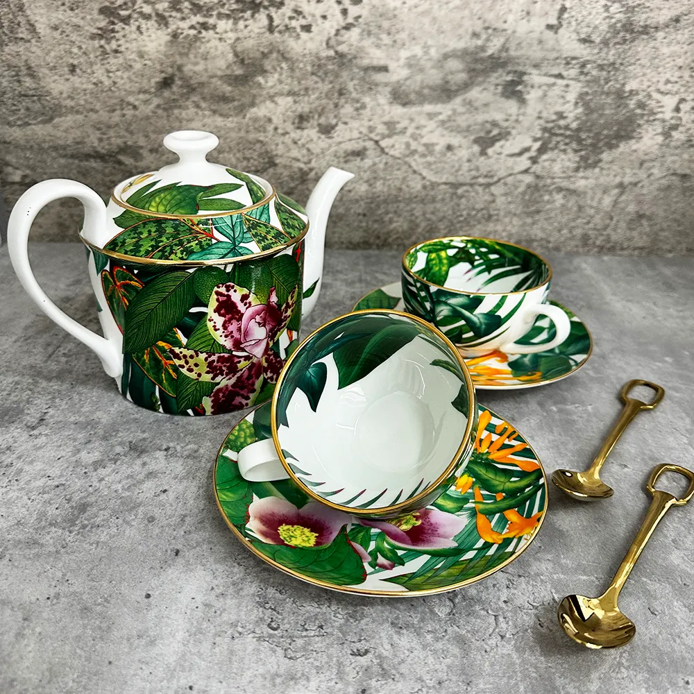 Modern Bone China Tea Set 2 Stackable Cups, 700ml... From Luxurythehome ...