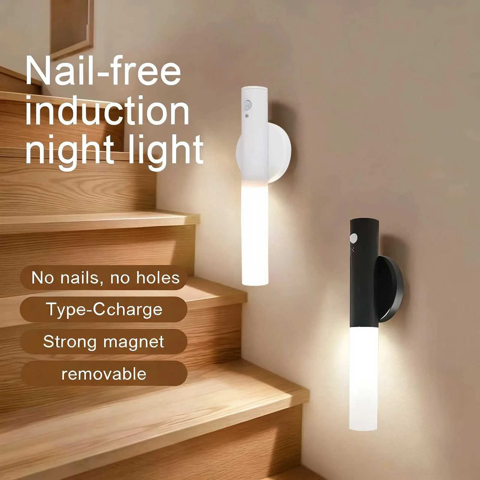 Rechargeable LED Wall Night Light Modern Sensor Indoor Warm Light Wall ...