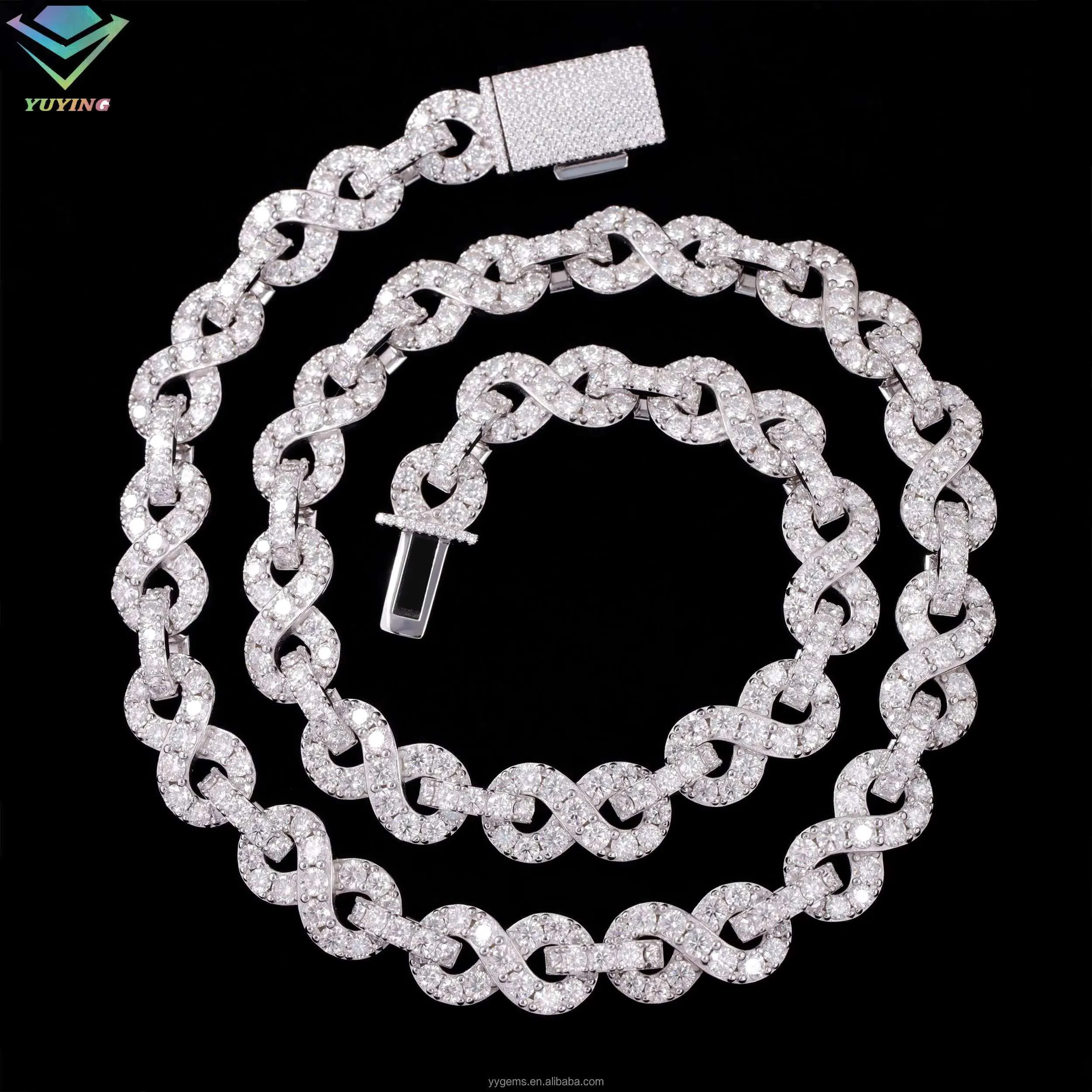 Yu Ying Mossanite Cuban Link Chain For Men 925 Solid Silver Hip Hop ...