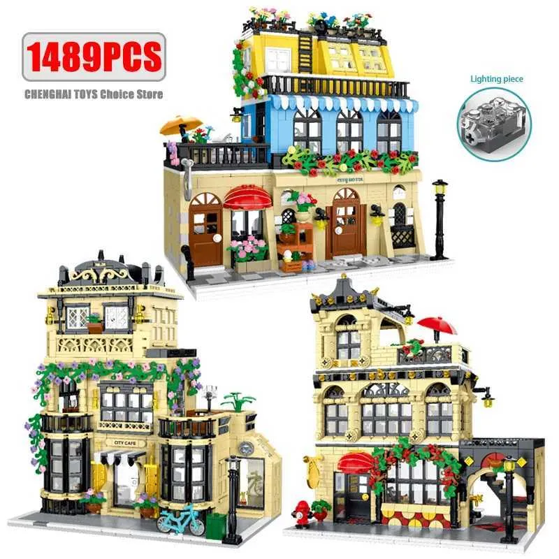 1443-City Cafe Street View Building Blocks Modular Architecture Plastic ...