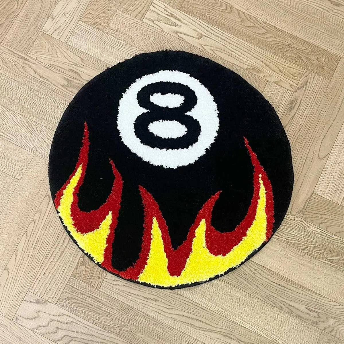 Fire Billiards No8 Tufted Rug Pad Soft Cartoon Design Anti-slip Area ...